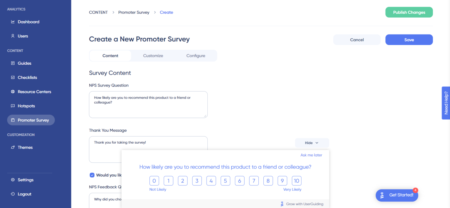 UserGuiding for Customer satisfaction: Features, Pricing, and Review